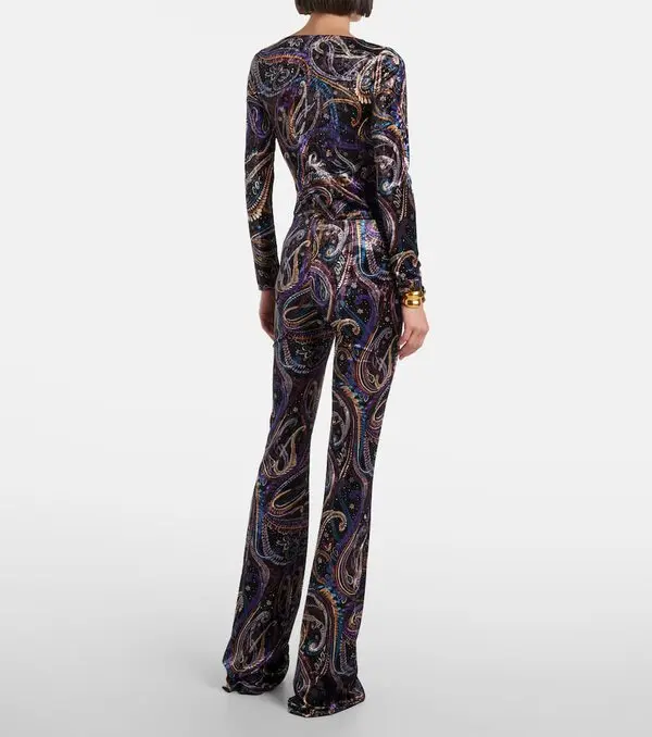 Etro Paisley Flared Pants - Multicoloured
