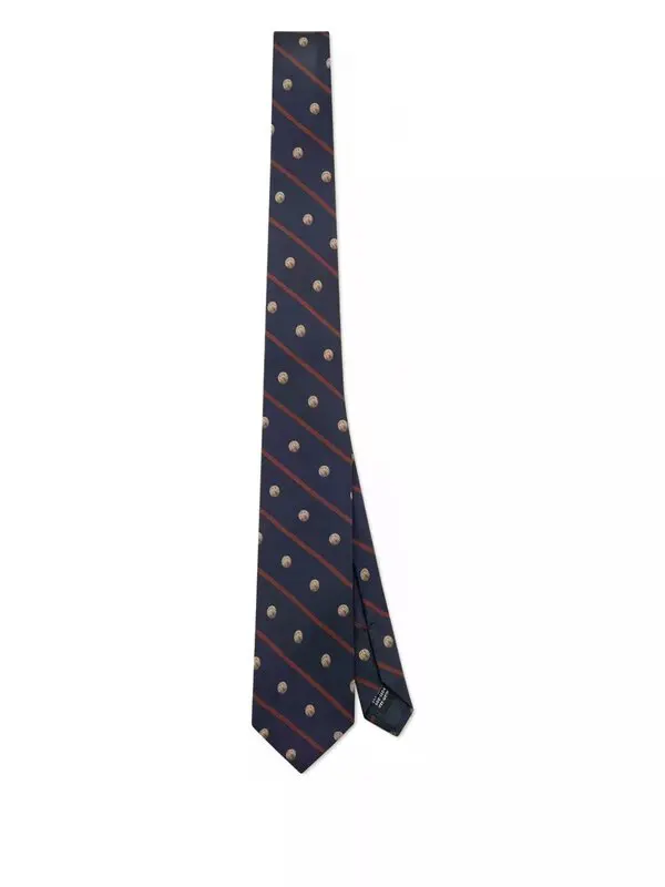 LES DEUX Striped Basketball Tie - Blue
