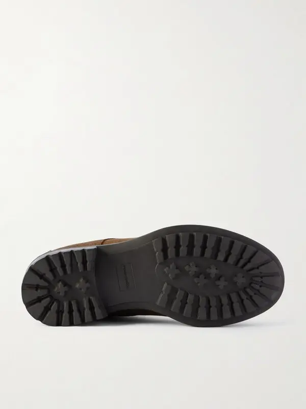 GHIAIA Logo-appliquéd Suede Boots