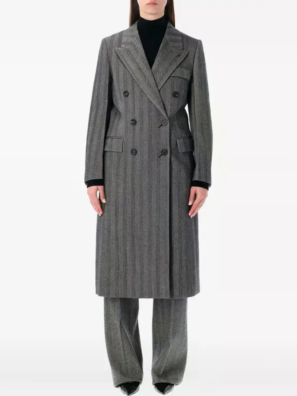 FERRAGAMO Striped Double-breasted Coat