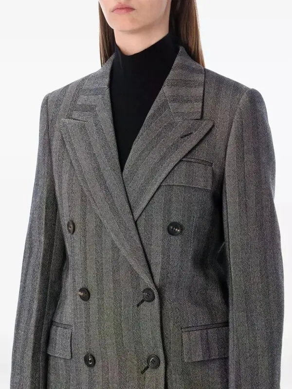 FERRAGAMO Striped Double-breasted Coat