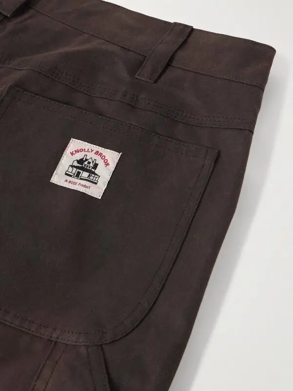 BODE Knolly Brook Straight-leg Waxed-cotton Trousers - Brown