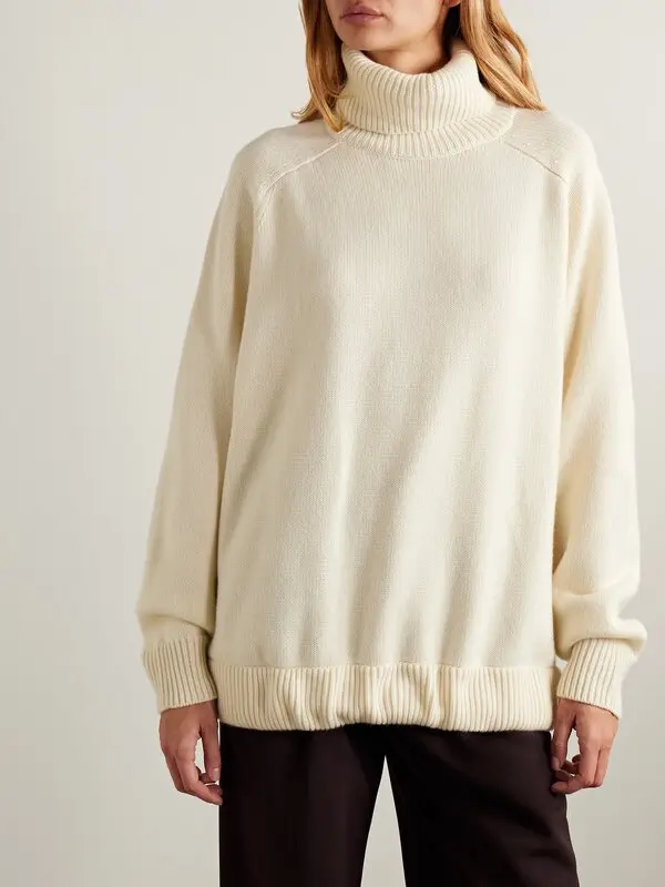 Tibi Oversized Cashmere Turtleneck Sweater