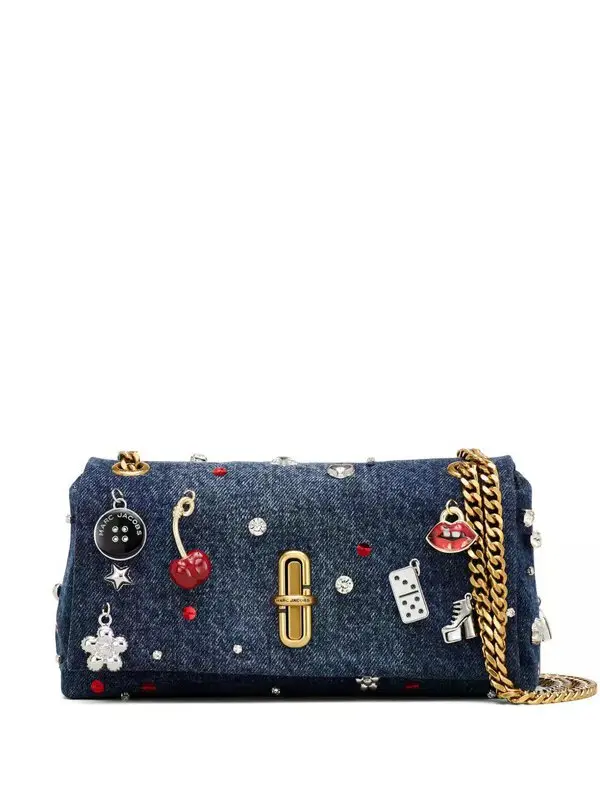 Marc Jacobs Mini The Trinket Charm Denim Dual-chain Crossbody Bag