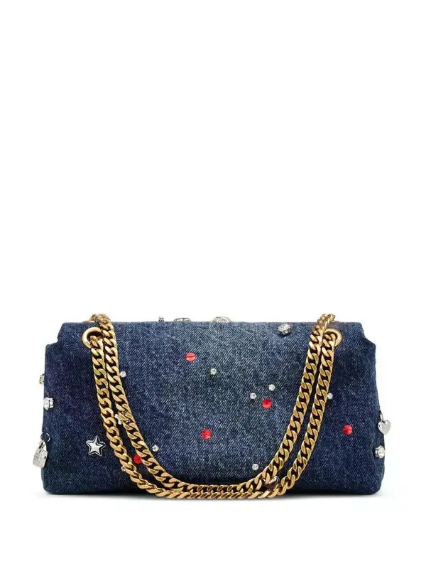 Marc Jacobs Mini The Trinket Charm Denim Dual-chain Crossbody Bag