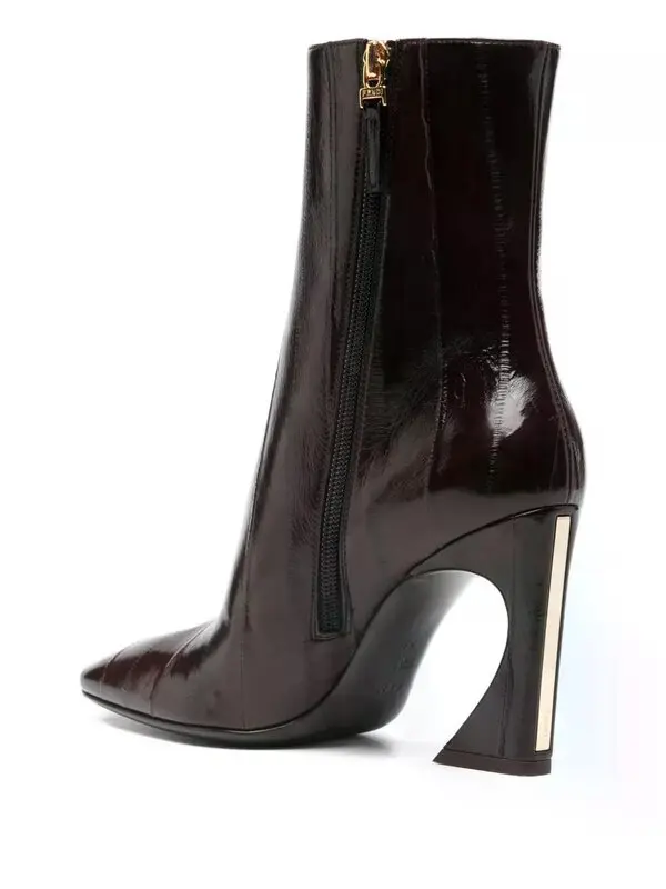 Fendi 105mm Lucida Pointed-toe Boots - Brown