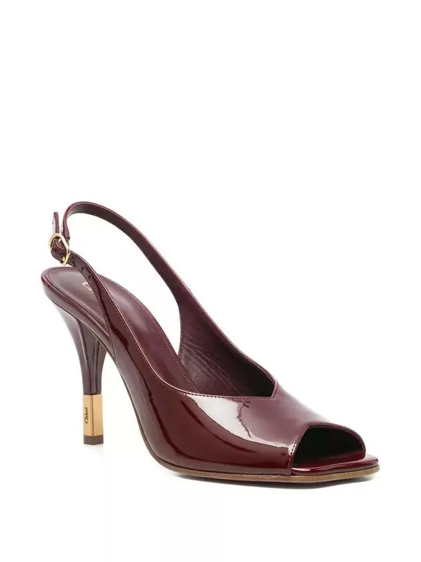 Chloé 100mm Heel Slingback Sandals - Red