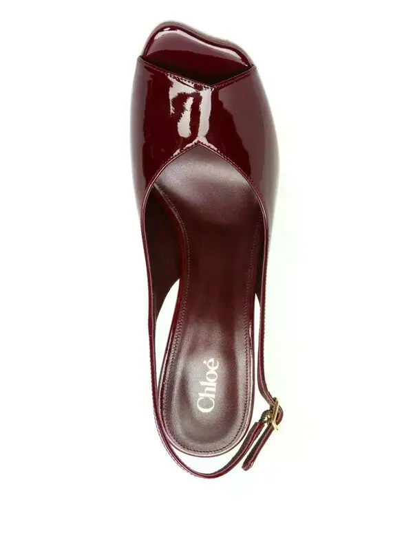 Chloé 100mm Heel Slingback Sandals - Red