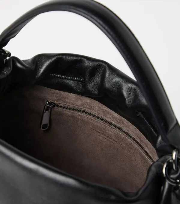 Brunello Cucinelli Leather Mellow Bucket Bag - Black
