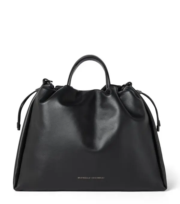 Brunello Cucinelli Leather Mellow Bucket Bag