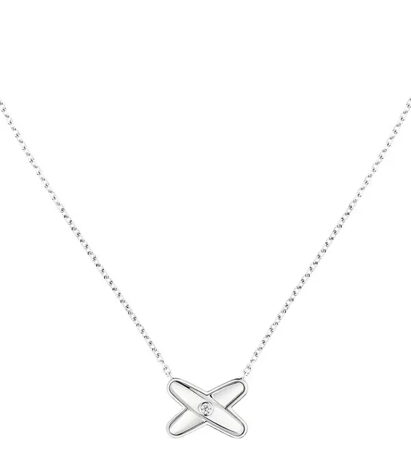 CHAUMET White Gold And Diamond Jeux De Liens Pendant Necklace - Silver