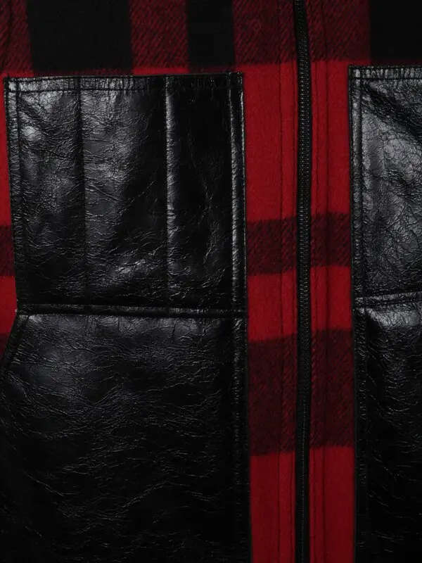 Junya Watanabe Mackinaw Wool And Leather Vest - Multi