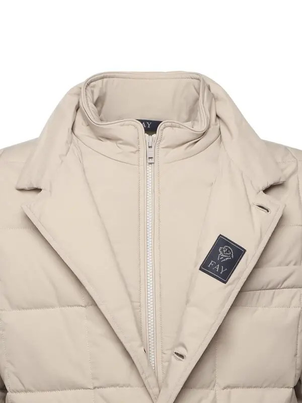 FAY Short Double-breasted Coat With Pockets - Beige