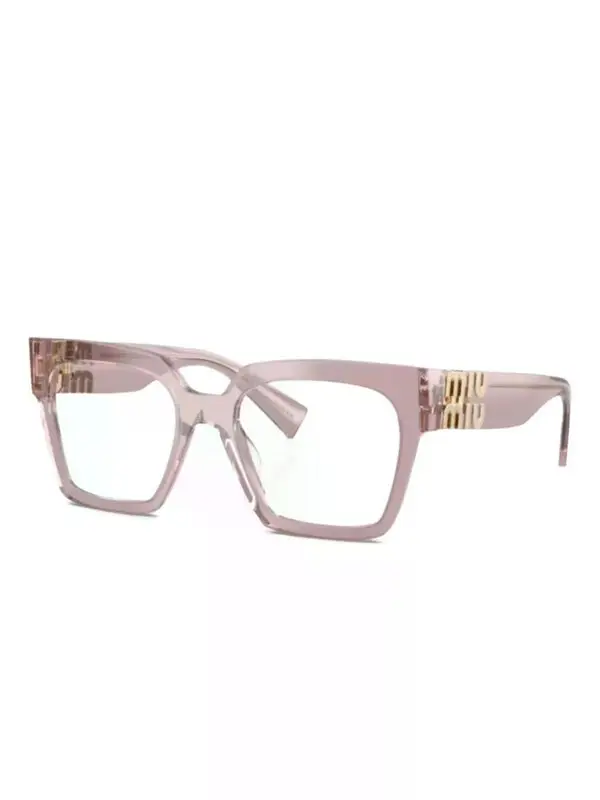 Miu Miu Logo Square-frame Glasses - Pink
