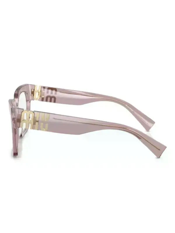 Miu Miu Logo Square-frame Glasses - Pink