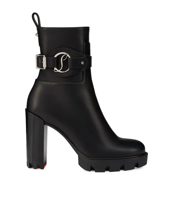 CHRISTIAN LOUBOUTIN Dianouchette Lug Leather Ankle Boots - Black