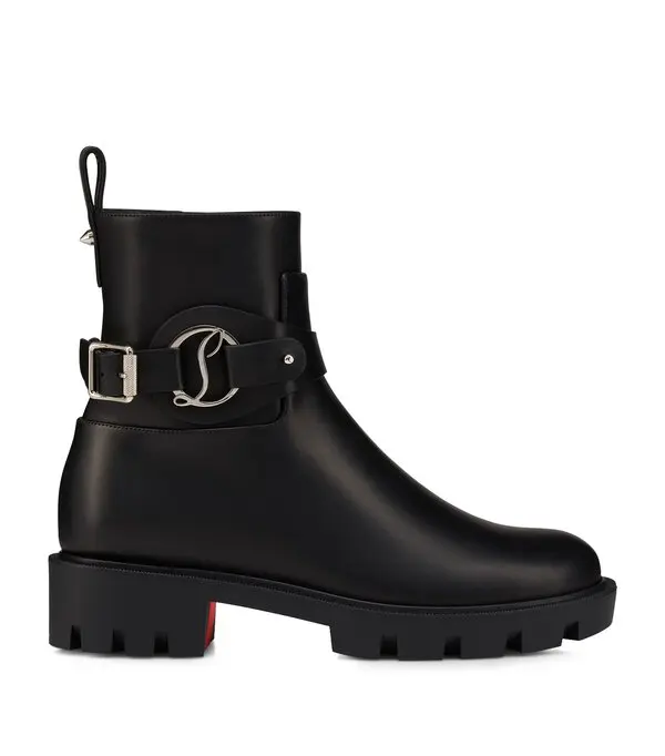 CHRISTIAN LOUBOUTIN Dianouchette Lug Leather Ankle Boots