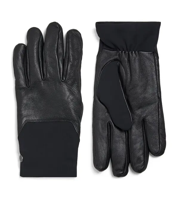Canada Goose Leather-trim Mixed Media Gloves - Black
