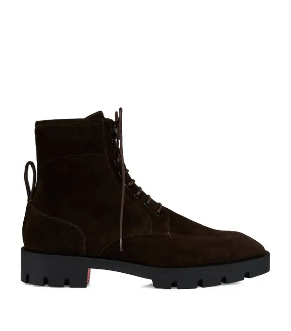CHRISTIAN LOUBOUTIN Caracolo Lion Suede Boots