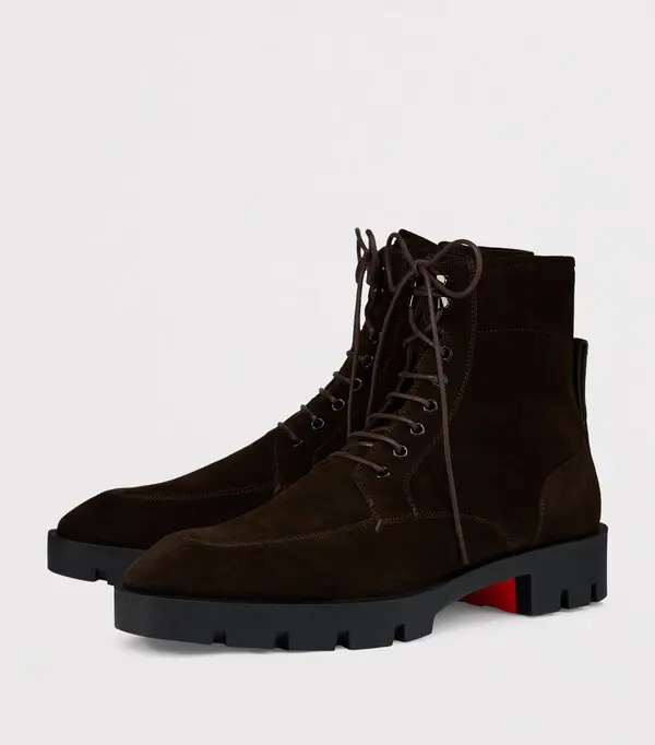 CHRISTIAN LOUBOUTIN Caracolo Lion Suede Boots