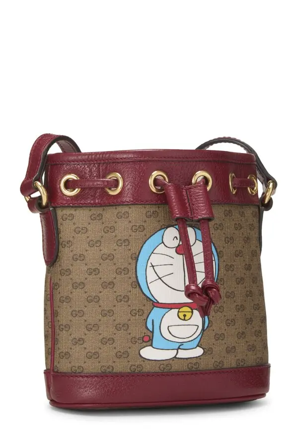 Gucci Doraemon X Coated Canvas Bucket Bag - Red