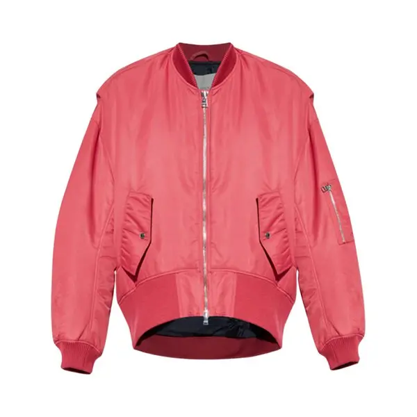 JW Anderson Oversized Curved Hem Bomber Jacket - Red