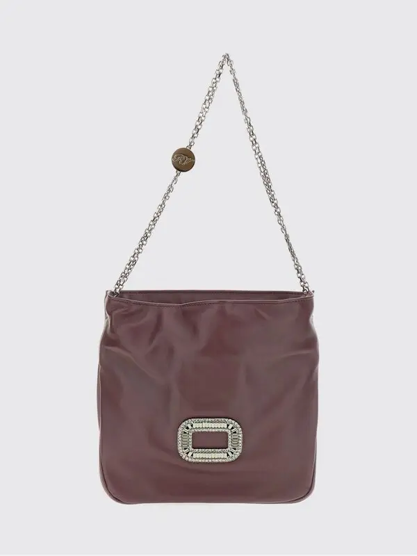 ROGER VIVIER Pilgrim Jewel Buckle Mini Nappa Leather Bucket Bag