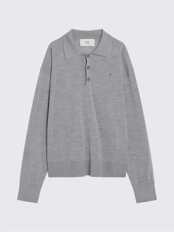 Ami Collared Polo Shirt - Grey