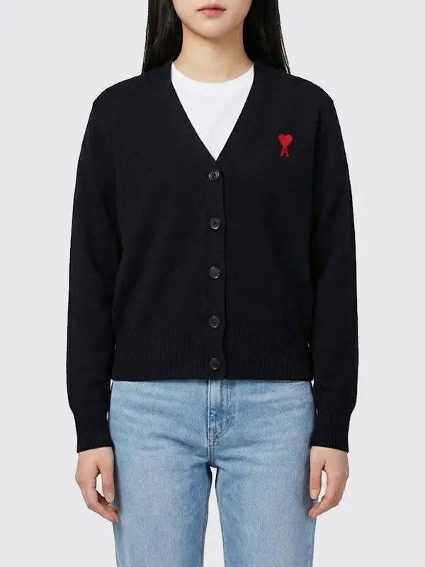 AMI Paris Wool Cardigan - Black