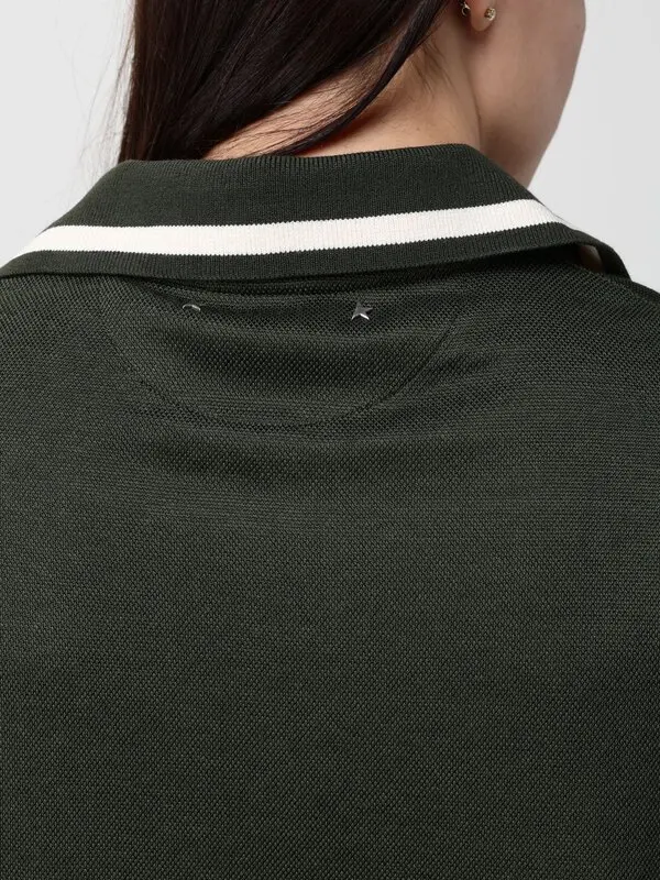 GOLDEN GOOSE Cropped Polo Shirt - Grey