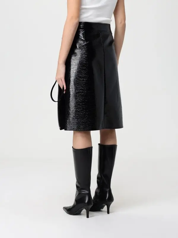 COURREGES Patent Leather Midi Skirt