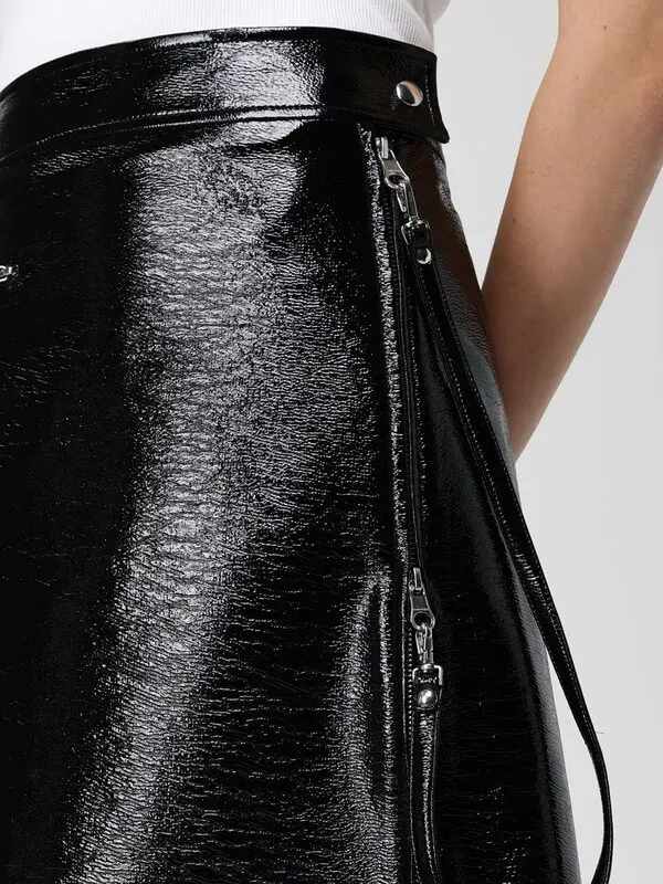 COURREGES Patent Leather Midi Skirt