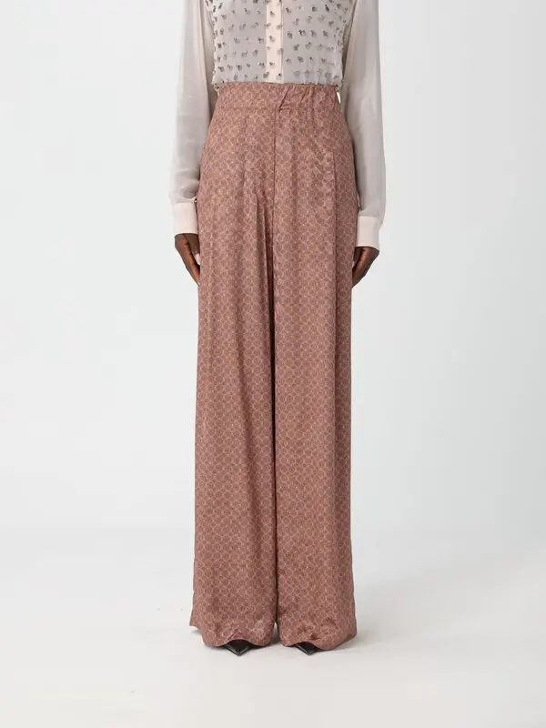 Dries Van Noten Wide Leg Printed Trousers - Pink