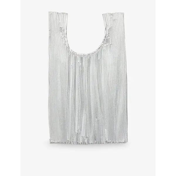 Baggu Pleated Metallic-woven Tote Bag