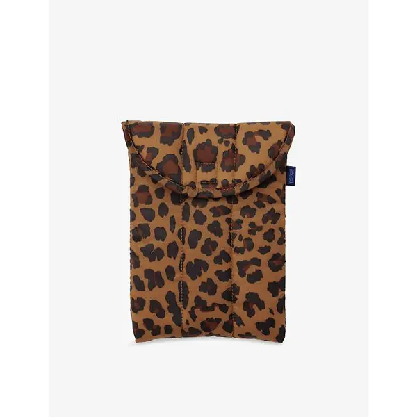 Baggu Leopard-print Puffy Woven 8' Tablet Sleeve - One-color