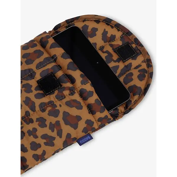 Baggu Leopard-print Puffy Woven 8' Tablet Sleeve