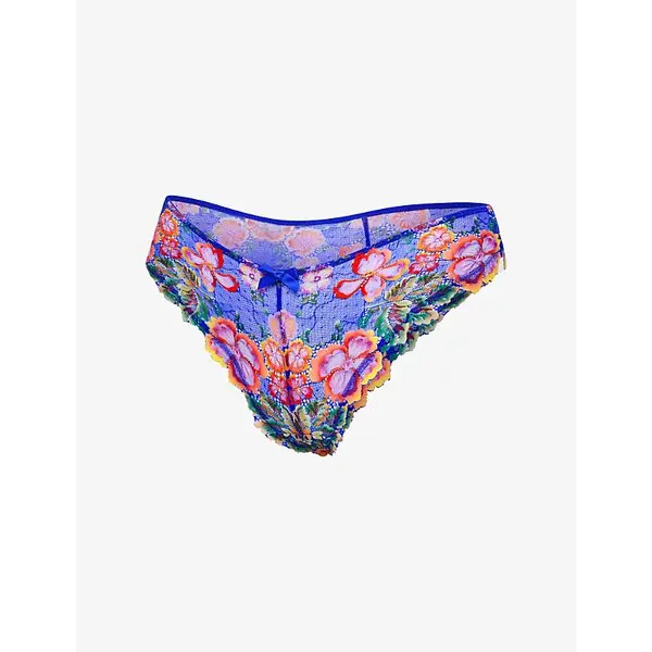 SAVAGE X FENTY Sunchaser Cheeky Lace Briefs - Rendezvous Blue