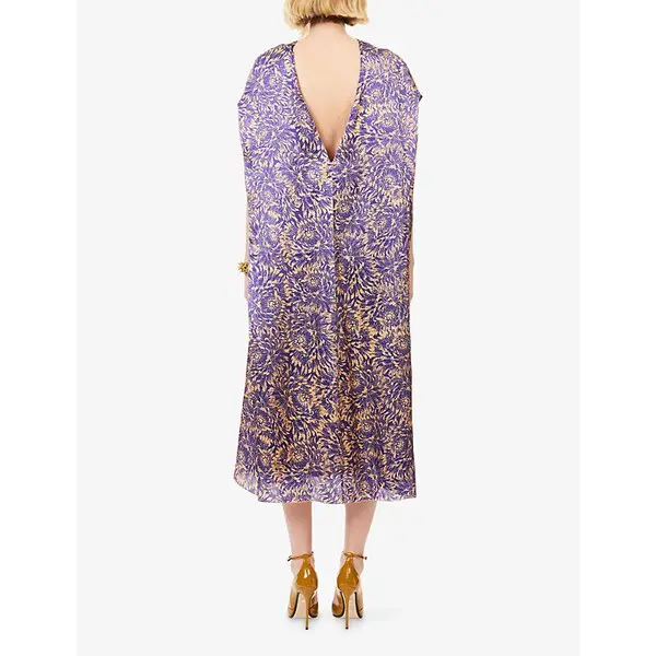 Dries Van Noten Diria Printed Silk Midi Dress
