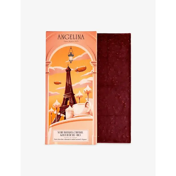 ANGELINA Organic 56% Dark Chocolate Bar Caramelized Almonds 100g - One-color