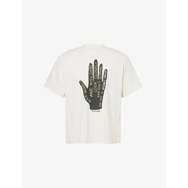 STORY MFG. Grateful Short-sleeve Cotton T-shirt - Ecru