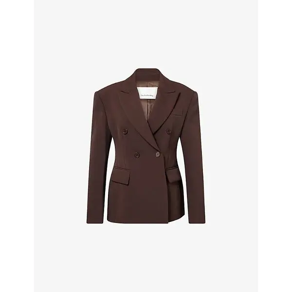 THE FRANKIE SHOP Woven Cinched Blazer - Brown