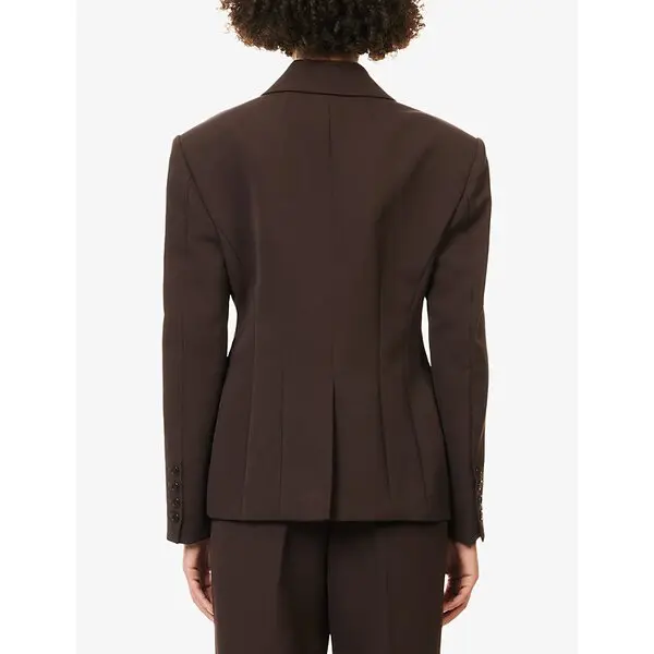 THE FRANKIE SHOP Woven Cinched Blazer - Brown