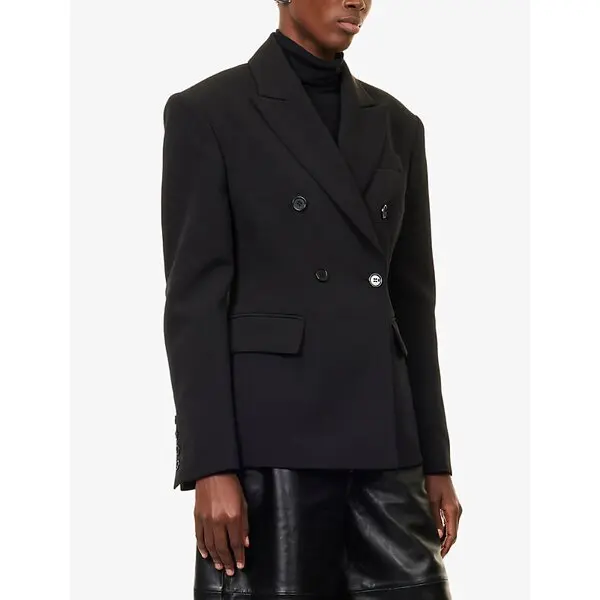 THE FRANKIE SHOP Doyer Cinched Woven Blazer - Black