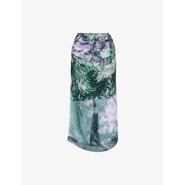Dries Van Noten Silk-blend Midi Skirt