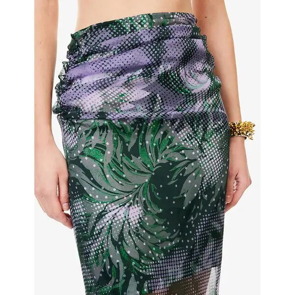 Dries Van Noten Silk-blend Midi Skirt