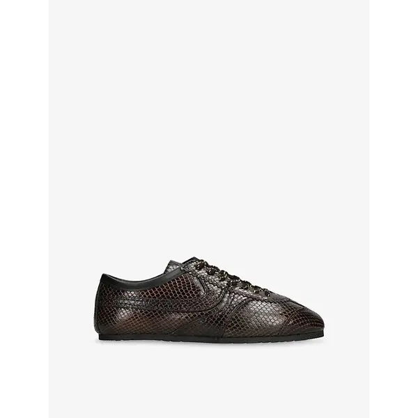 Dries Van Noten Dustin Leather Trainers - Dark Brown