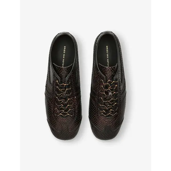 Dries Van Noten Dustin Leather Trainers - Dark Brown