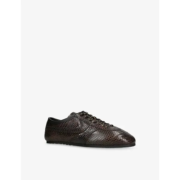 Dries Van Noten Dustin Leather Trainers - Dark Brown