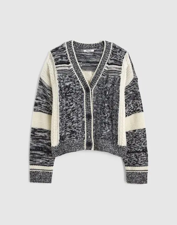 Madewell Marled Patchwork Cardigan