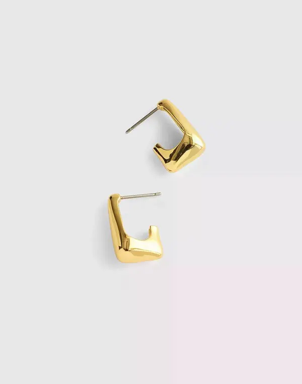 Madewell Sculpted Teardrop Small Hoop Earrings - Antique Gold